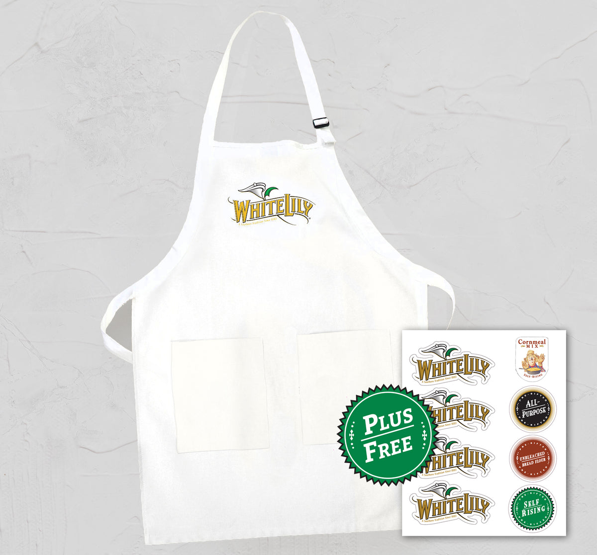 White Lily Apron plus Free Canister Sticker Set – White Lily Flour